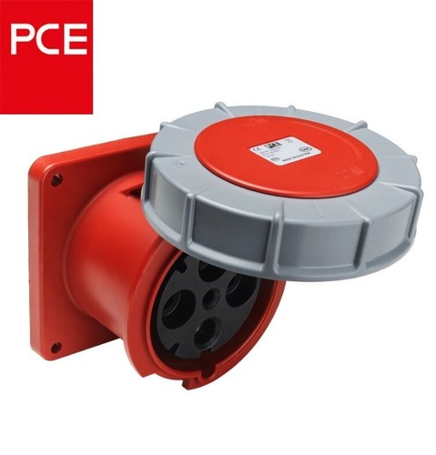 PCE 344-6 CEE-flanged socket straight (120x120) [125A 4p 6h IP67] POWER ...