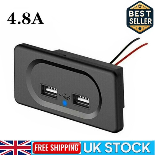 12V Fast Dual USB Car Charger For Camper Van Caravan Motorhome Socket ...