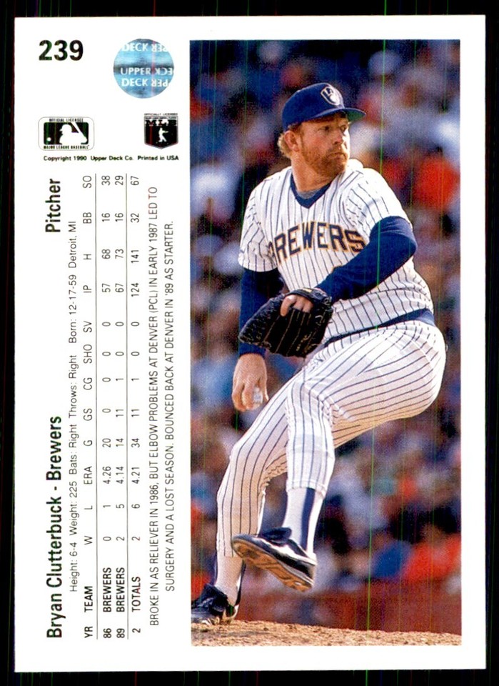 1990 Upper Deck Bryan Clutterbuck Baseball Cards #239 | eBay