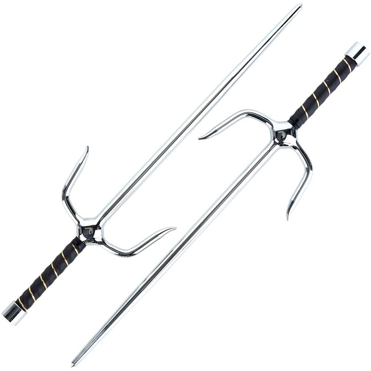 Sai Chrome Round Martial Arts Training Aid Karate Movie Props Adults ...