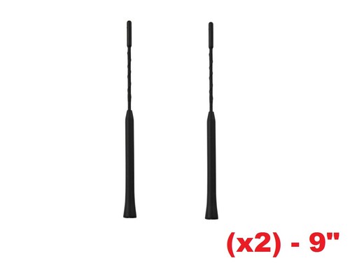 9" 2-pack Black Fuba AM/FM/XM/CB Mast Power Radio Antennas for HARLEY ...