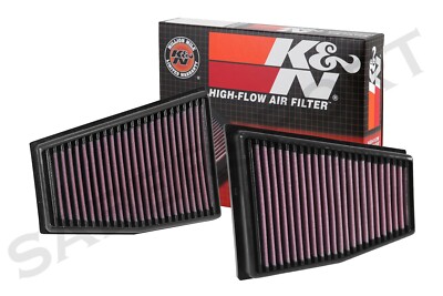 Two K&N Hi-Flow Air Intake Drop in Filters for 2010-2015 Audi RS5 4.2L ...