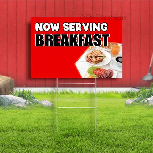 Now Serving Breakfast Indoor Outdoor Yard Sign | eBay