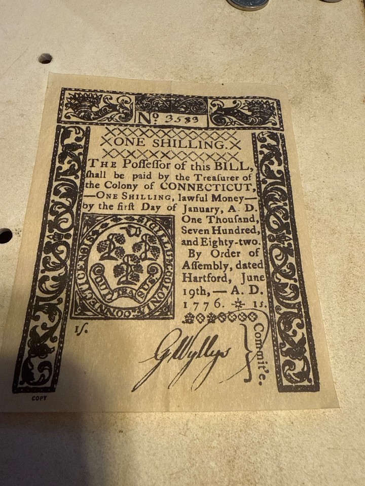 Connecticut Colonial Note Fr#CT-209 June 19, 1776 PMG 64 Uncirculated ...