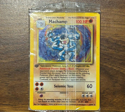 MACHAMP POKEMON Card FACTORY SEALED 1st Edition 1999 Mint Condition ...
