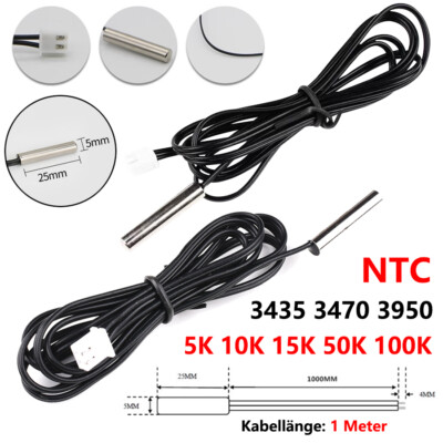 NTC Temperaturfühler Temperatursensor Kollektorfühler 5K 10K 15K 50K ...