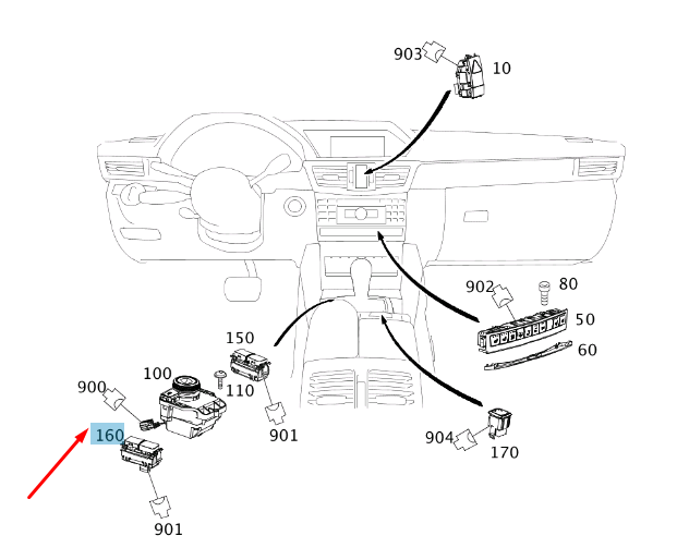 Mercedes-Benz E W212 ES Switch Button A2129054900 2012 LHD for sale ...