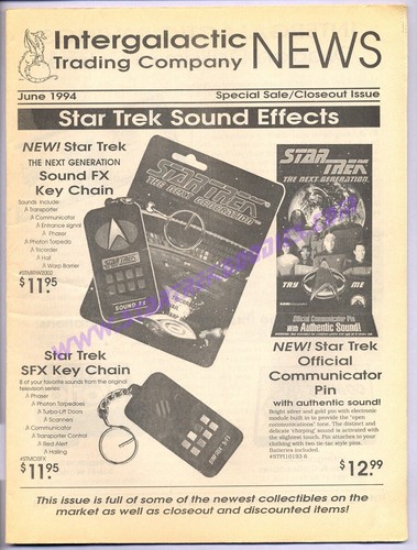 INTERGALACTIC Trading Co. 1994 CATALOG Special Sale Issue STAR TREK ...