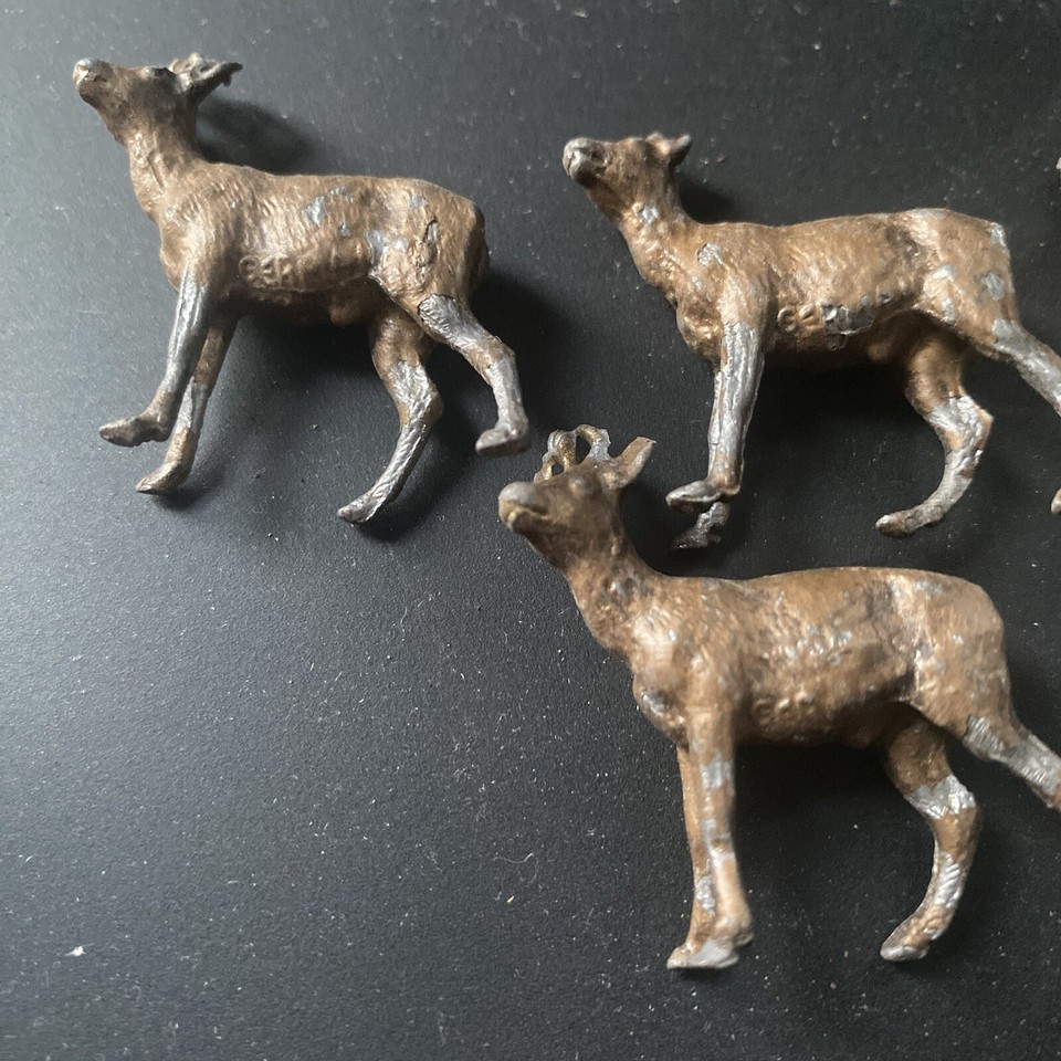 Vintage German 1930s Heyde Putz Lead Toy Stag Deer Figure Cold Painted ...
