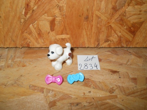 #2834# LEGO FRIENDS ANIMAL 1 FIGURINE CHIEN BLANC TACHE MARRON AVEC ...