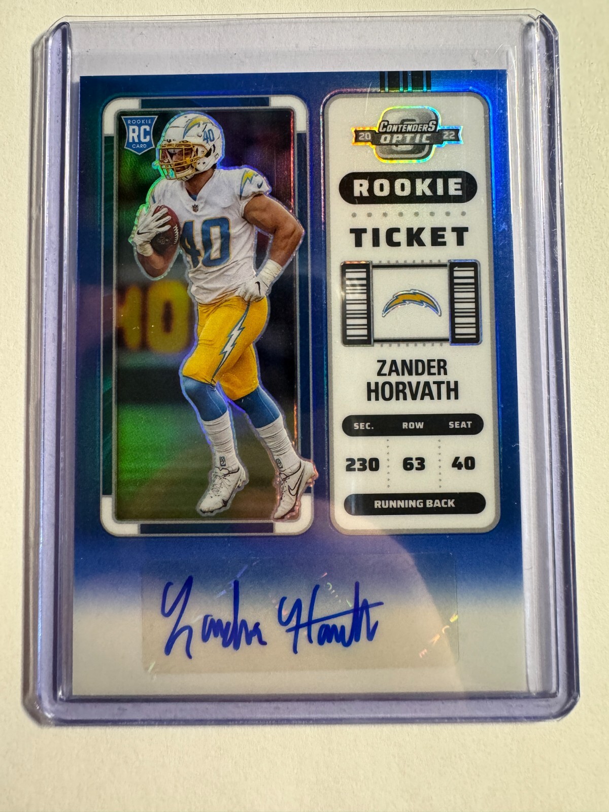 K153,496 - 2022 Panini Contenders Optic Blue #206 Zander Horvath Auto ...