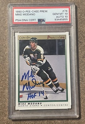 1990-91 O-Pee-Chee Premier Mike Modano Rookie/Auto Card!! Inscribed ...