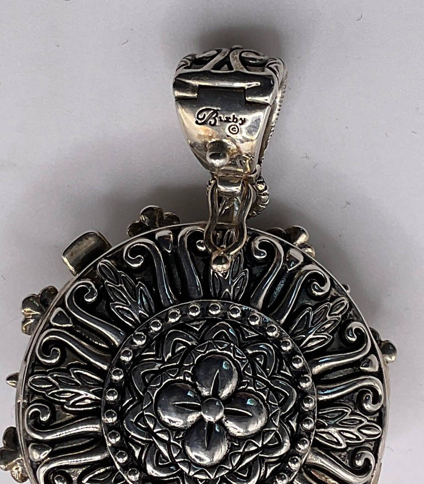 RARE Barbara Bixby Sterling Silver 18K White Topaz Photo Locket ...