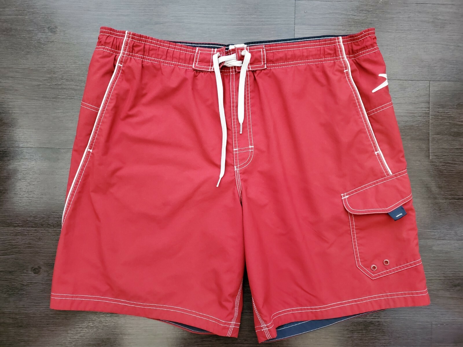 Speedo Men's L Red Cargo Swim Trucks Pockets Draws… - Gem
