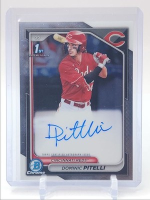 DOMINIC PITELLI 2024 BOWMAN CHROME 1ST AUTOGRAPH BASEBALL AUTO Q3573 | eBay
