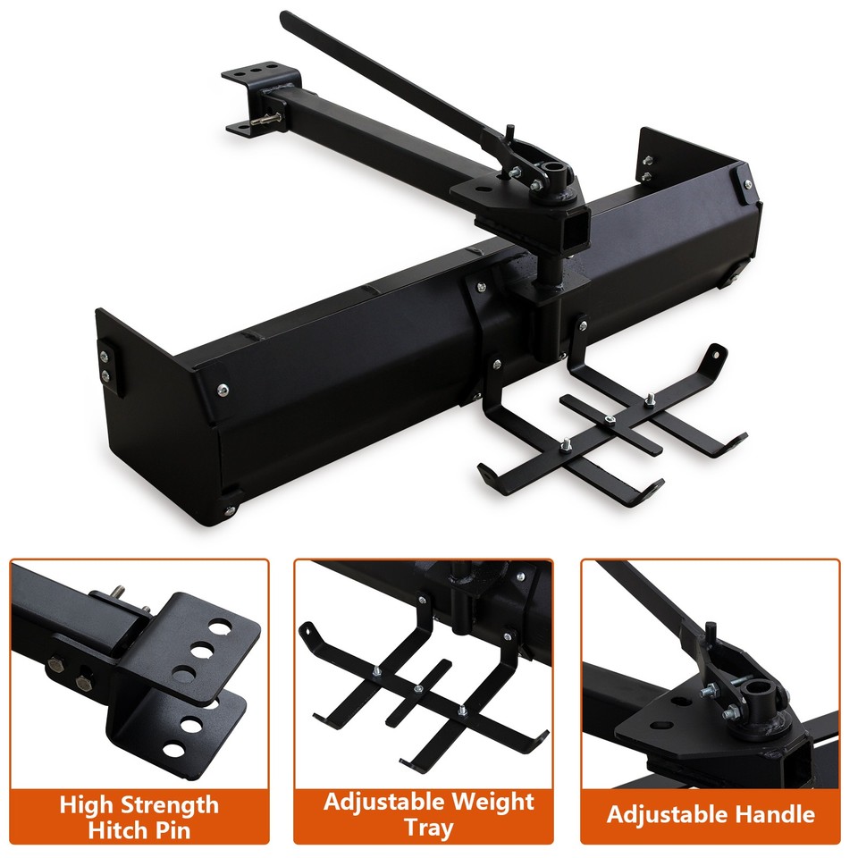 42'' Trailer Box Scraper with Tractor Box Blade Hitch Tow Fit for ATV ...