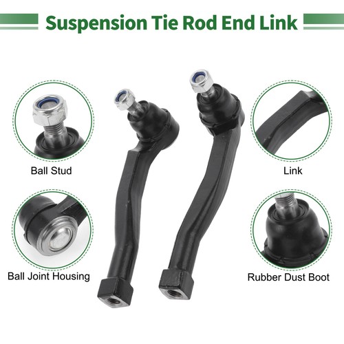 6 Pcs Front Suspension Kit Inner Outer Tie Rod Ends with Boots for ...