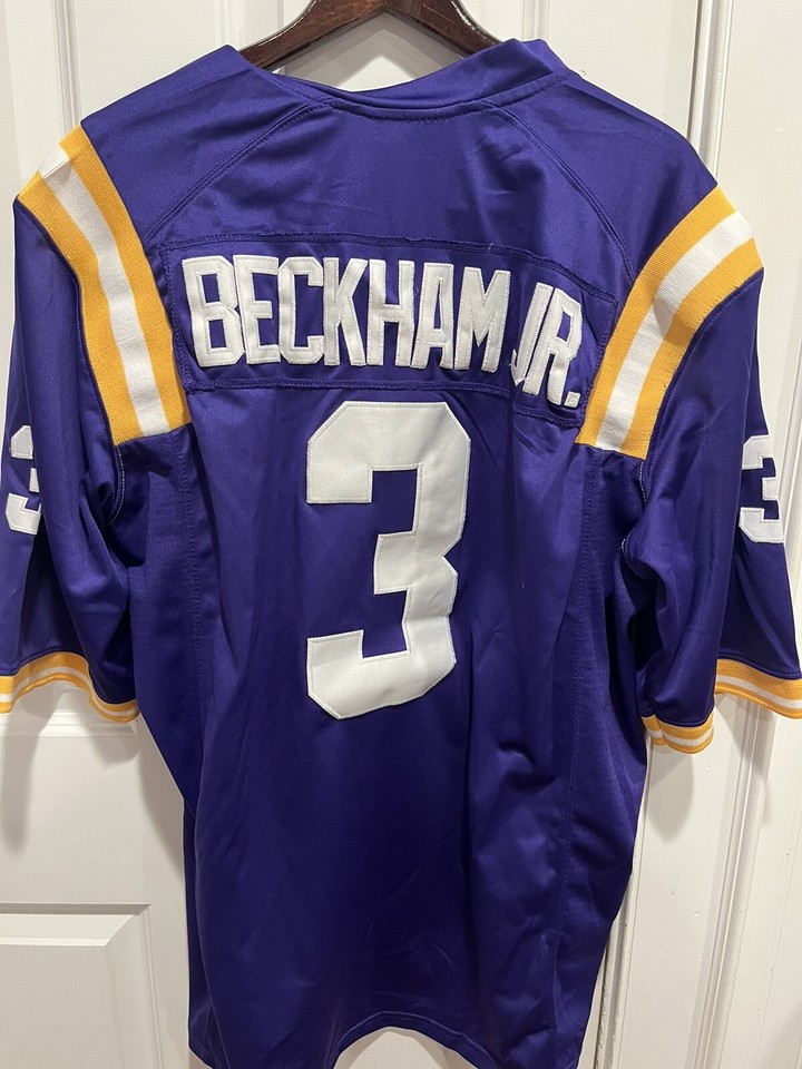 Nike Team Odell Beckham Jr LSU Jersey Mens XXL Purple NCAA Football OBJ ...