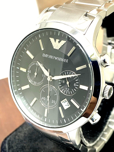 Emporio Armani Men's Watch AR2434 Quartz Chronograph Black Dial ...