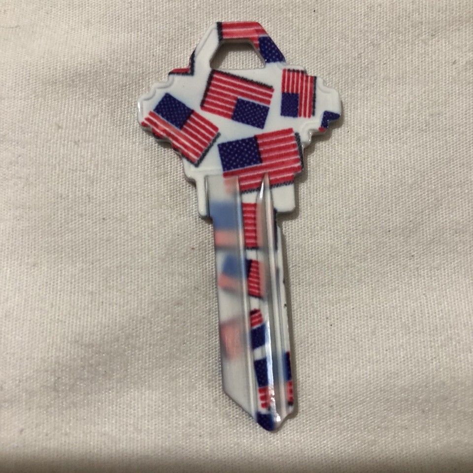 50 SC1 Color House Key Blanks UF2 Locksmith Uncut Schlage — USA Flag 02 ...