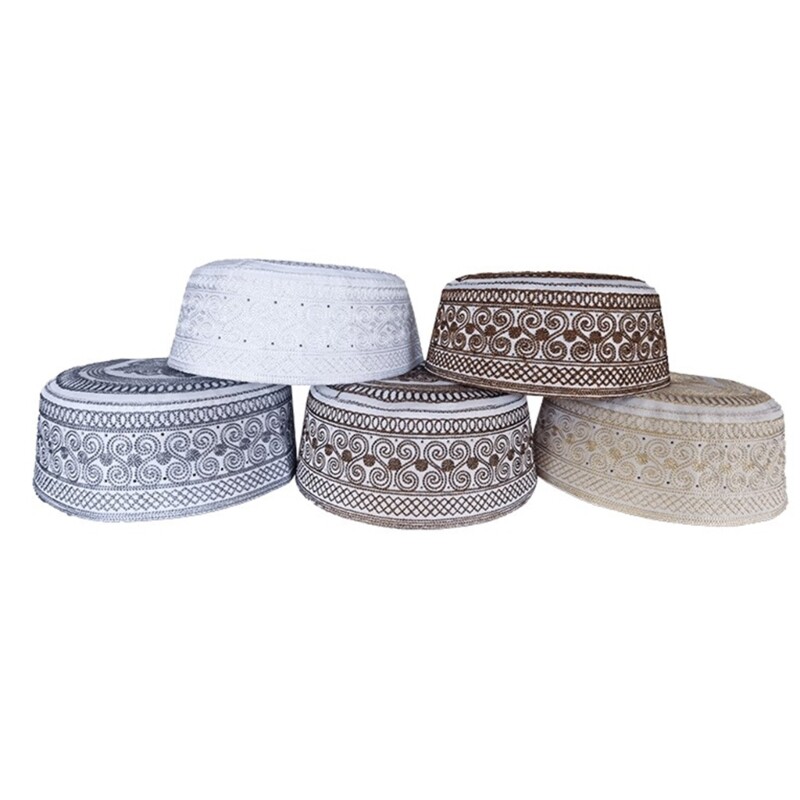 Men Islamic Kufi Prayer Hat Soft EID RamadanHijabs Arabian Skull Hat | eBay