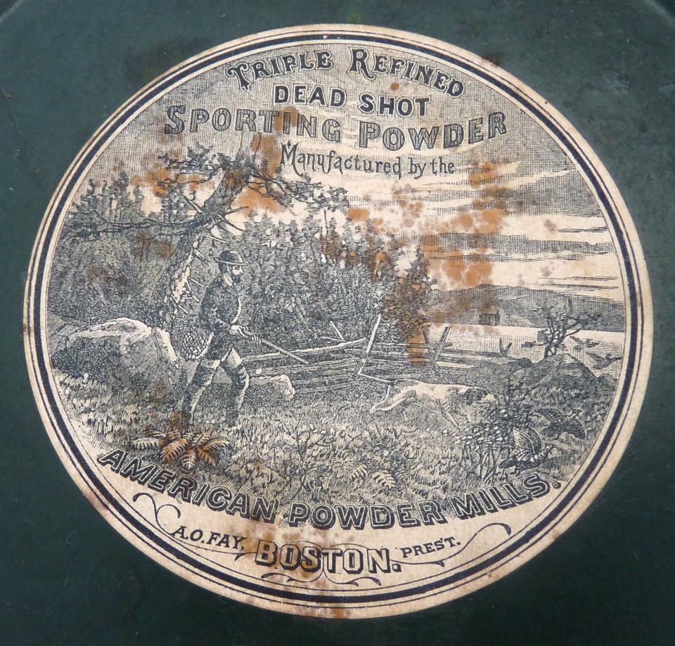 Antique American Powder Mills Dead Shot Sporting Powder Boston ...