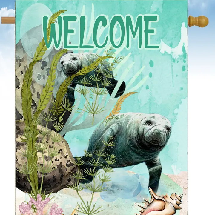 Flags Galore Welcome Manatee House Flag w | eBay