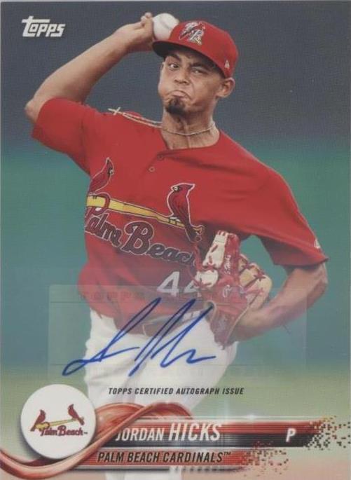 2018 Topps Pro Debut - Jordan Hicks #122 Autographs (AU, RC) for sale ...