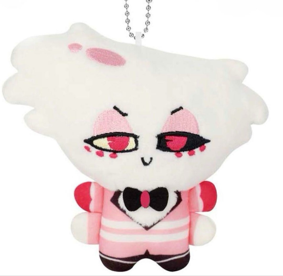 Hazbin Hotel Angel Dust Plush Doll Mascot Chibigurumi 11cm Bandai ...