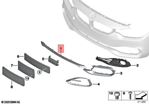 Genuine BMW F32 F33 F36 418d 418i 420d 420dX Finisher Rod Center ...