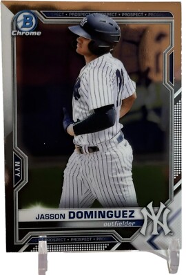 2021 Bowman Chrome Jason Dominguez Card #BCP-13 New York Yankees W/Top ...