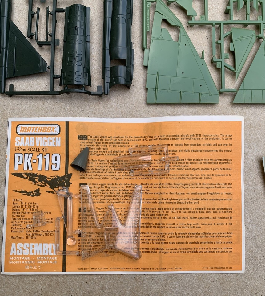 Matchbox Model Kit Saab Viggen PK-119 1976 | eBay