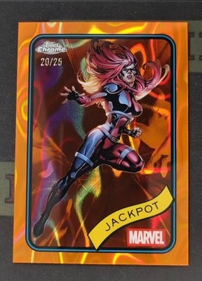 2025 Topps Chrome Marvel #81 JACKPOT Orange Refractor /25 | eBay