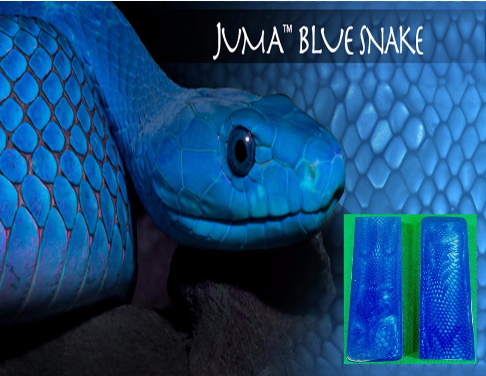 2 Blue Snake Juma .375 " (3/8") Scales 2" X 6" - Knife Handle Material ...