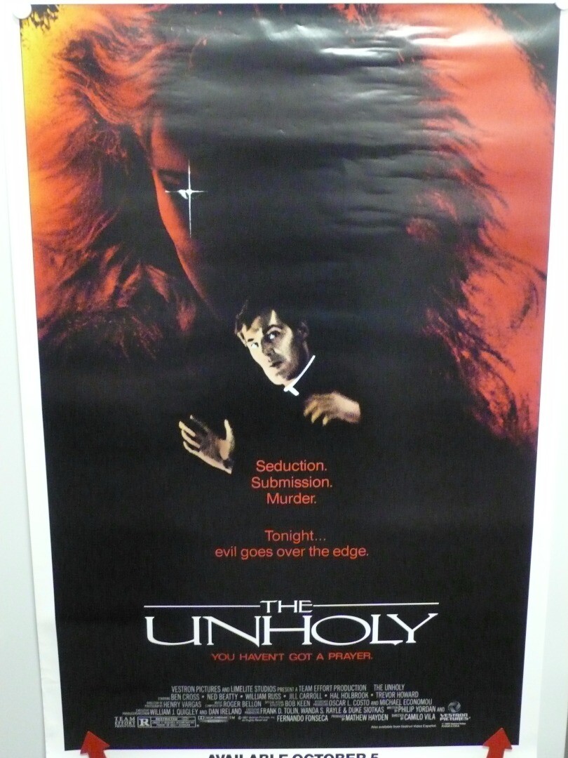 THE UNHOLY Ben Cross HAL HOLBROOK Ruben Rabasa HOME VIDEO POSTER 1988 ...
