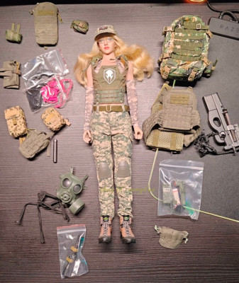 Used 1/6 Beautiful Girl Female Solider Action Figure Model In Stock | eBay