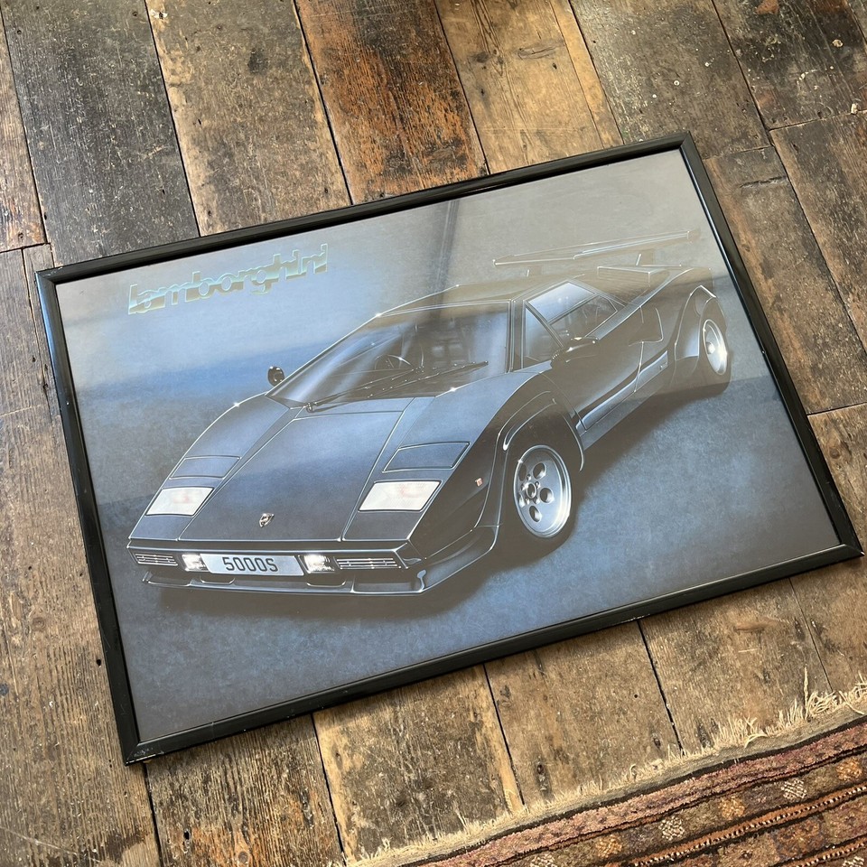 Vintage 80s 1984 Keith Harmer Lamborghini Countach Framed Poster | eBay