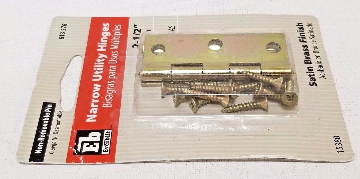 Everbilt 2 In X 2 In Satin Brass Narrow Utility Hinge