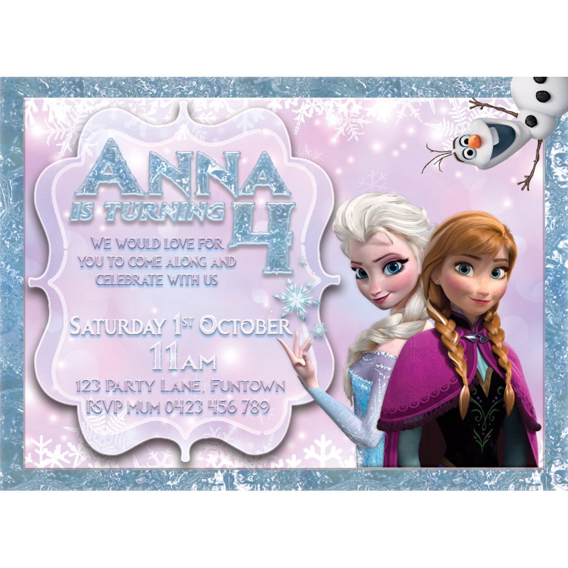 Frozen Invitation Printer