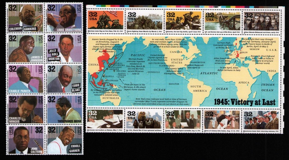 1995 US Commemorative Year Set - C Tenant Strips, Blocks, Sheets - MNH ...