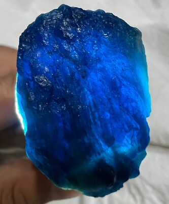 44 Carat Rare Natural Hauyne crystal- Vivid Blue Rough Gem from ...