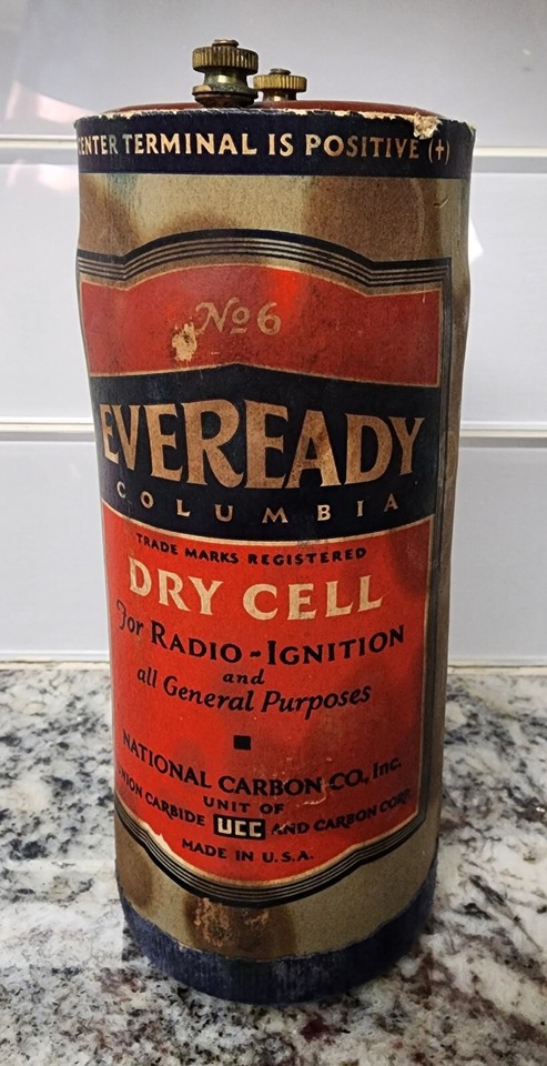Antique Late 1920s Eveready Columbia ~ Dry Cell No. 6 Radio Battery | eBay
