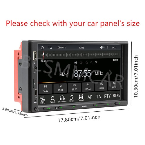 7in Car Radio 2DIN Carplay Android Auto Touch Screen Bluetooth AUX ...