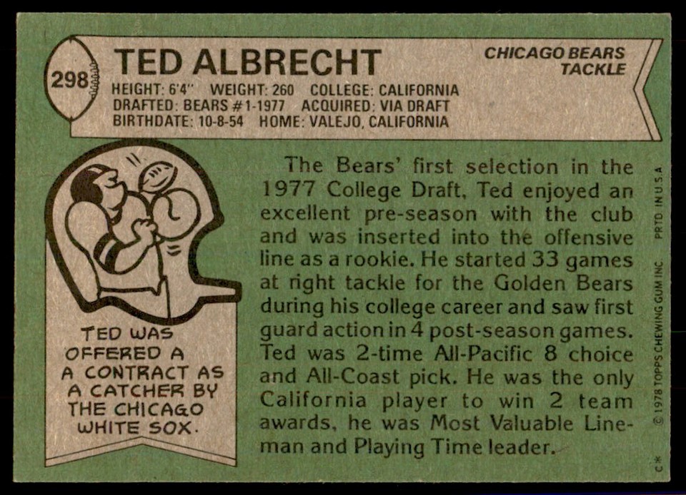 1978 Topps- Ted Albrecht Football Cards #298 | eBay
