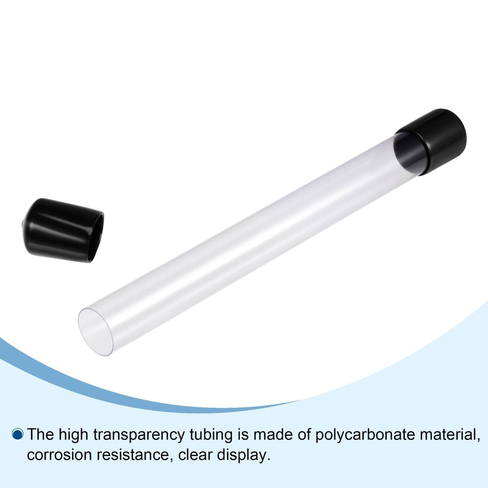 Clear Storage Tube Small Plastic Round Tubing with Caps Rigid Bottle ...
