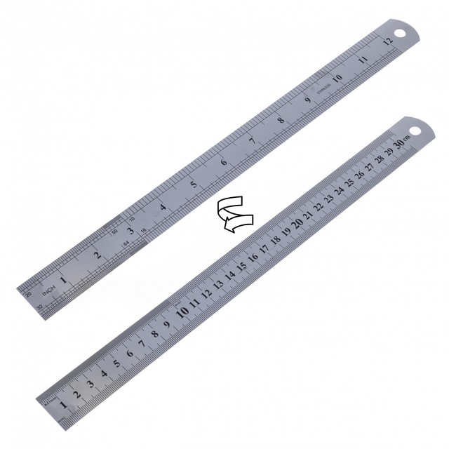 12 inch Stainless Steel Ruler Metric and SAE Measurements for sale ...