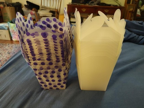 11 PurplePolka Dots Mini Take Out Boxes & 12 Clear Wedding Party Favor ...