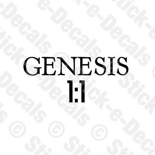 GENESIS 1:1 Religious Decal Scripture Christian Truck Jeep Car Camper ...
