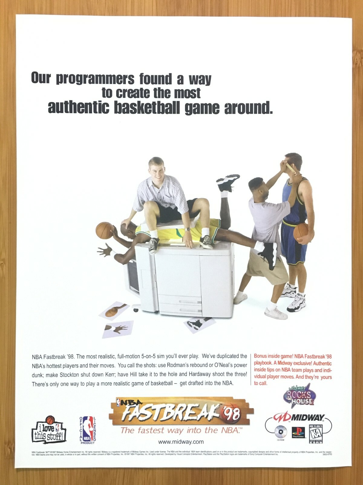 NBA Fastbreak '98 PS1 Playstation 1 Vintage Print Ad/Poster Official ...