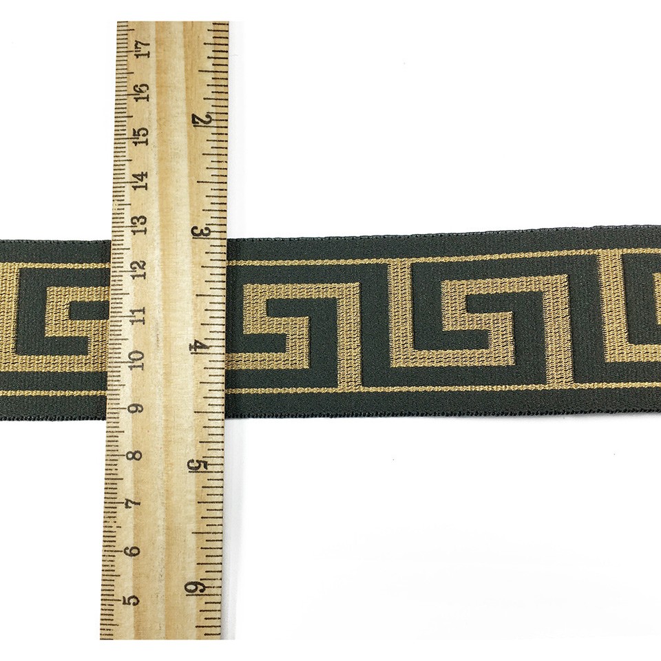 1-9/16" (40mm) Greek Key Elastic Stretch Band Ribbon Trim by 4-Yards ...